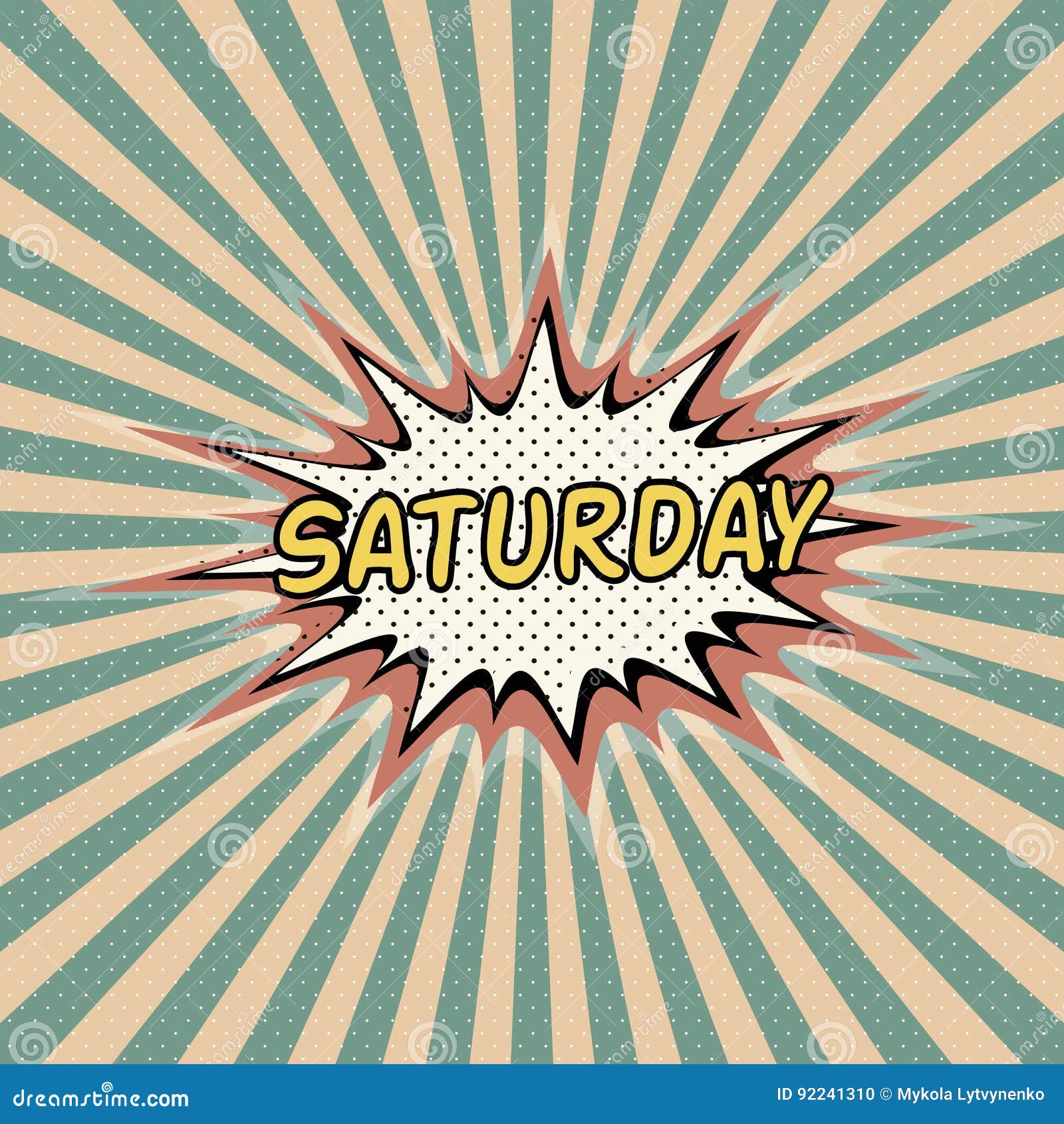 Saturday Day Week, Comic Sound Stock Vector - Illustration of cool ...