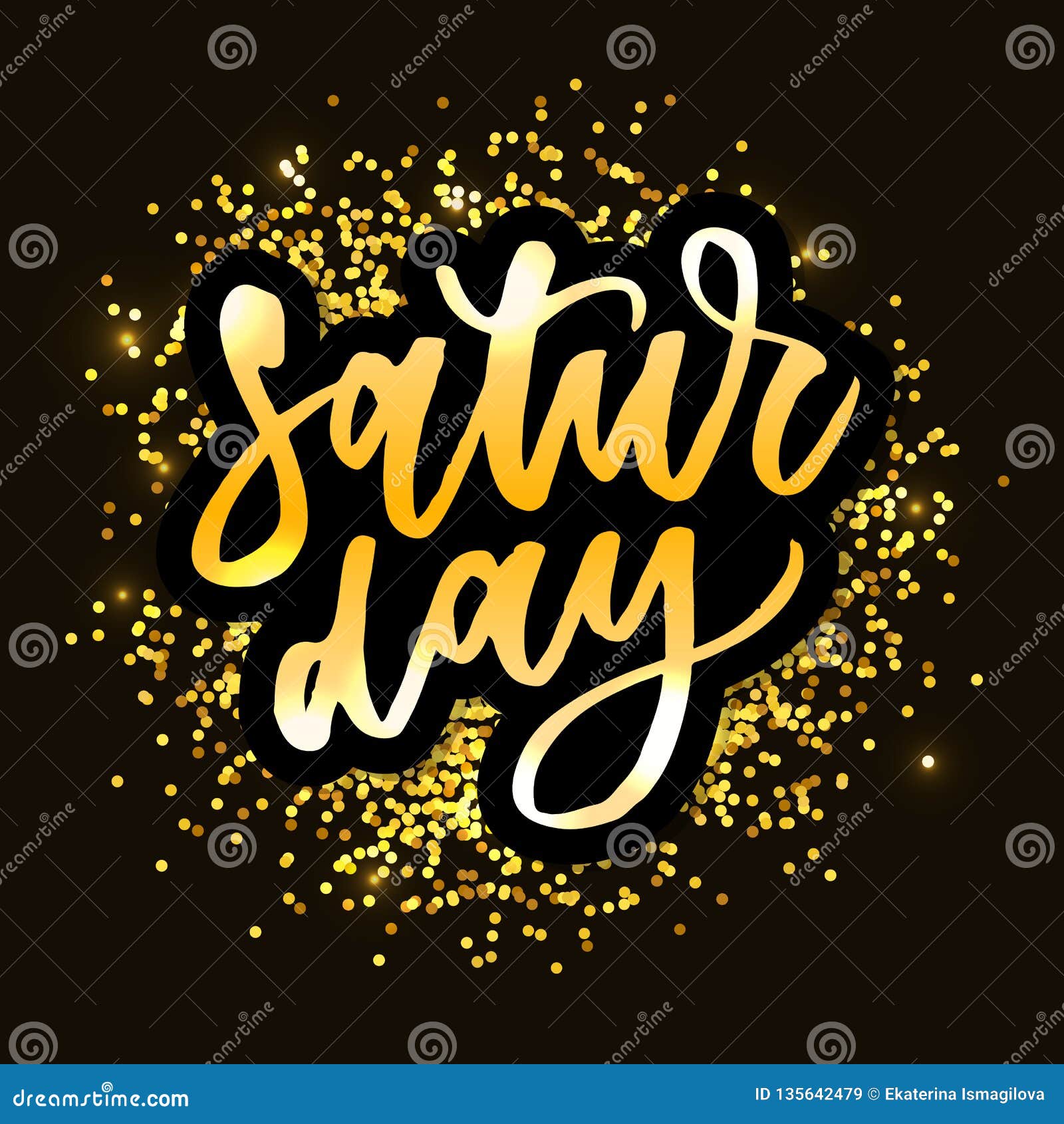 Saturday, Day of the Week, Hand Drawn Lettering. Calligraphic Element ...