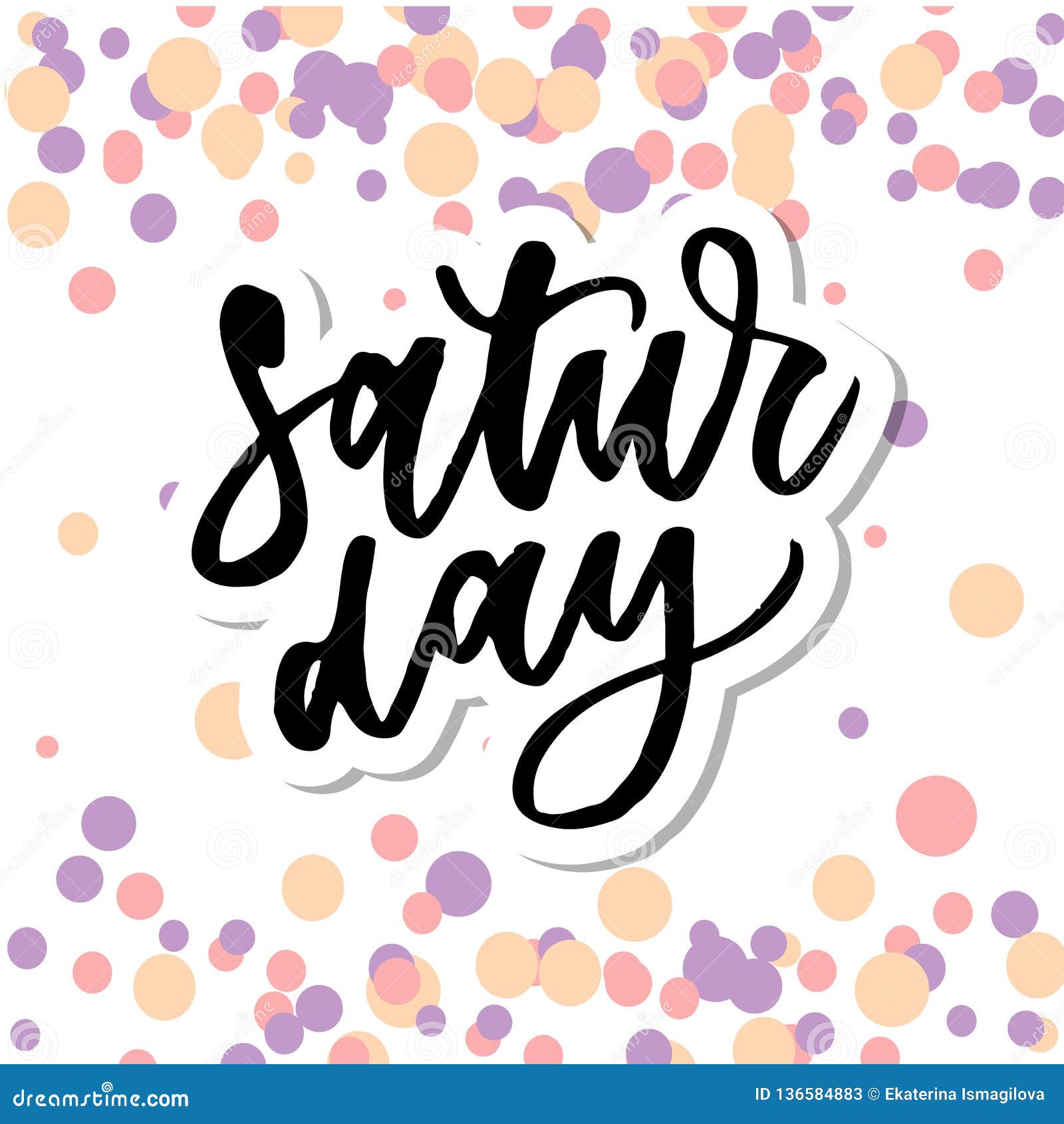 Saturday, Day of the Week, Hand Drawn Lettering. Calligraphic Element ...