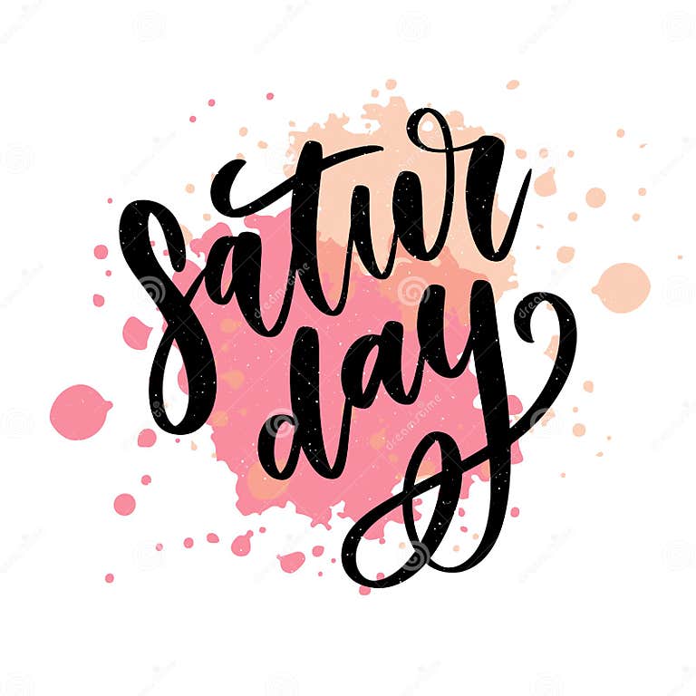 Saturday Logo Template Vector Lettering Calligraphy Text Stock Vector ...