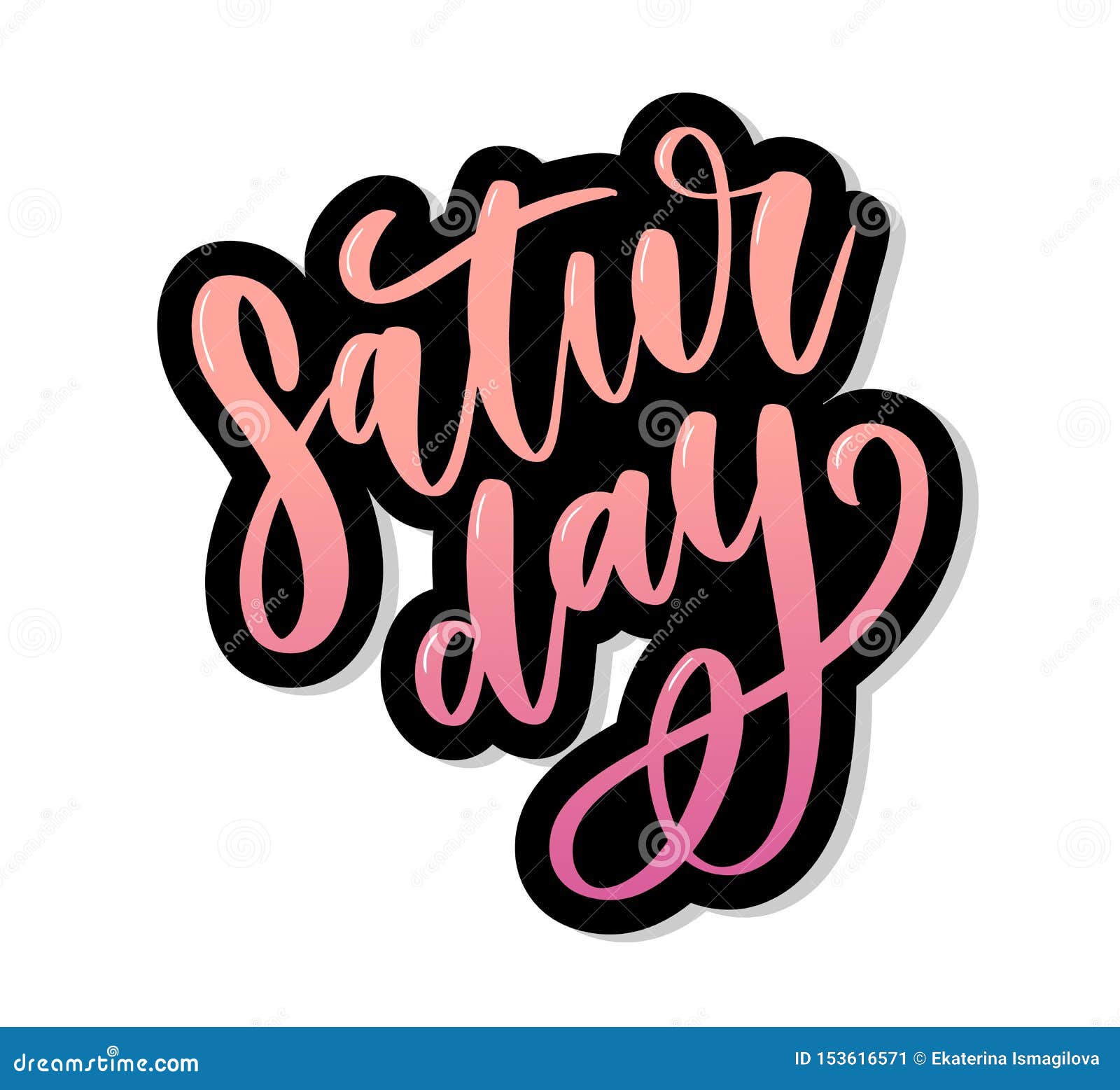 Saturday Logo Template Vector Lettering Calligraphy Text Stock ...