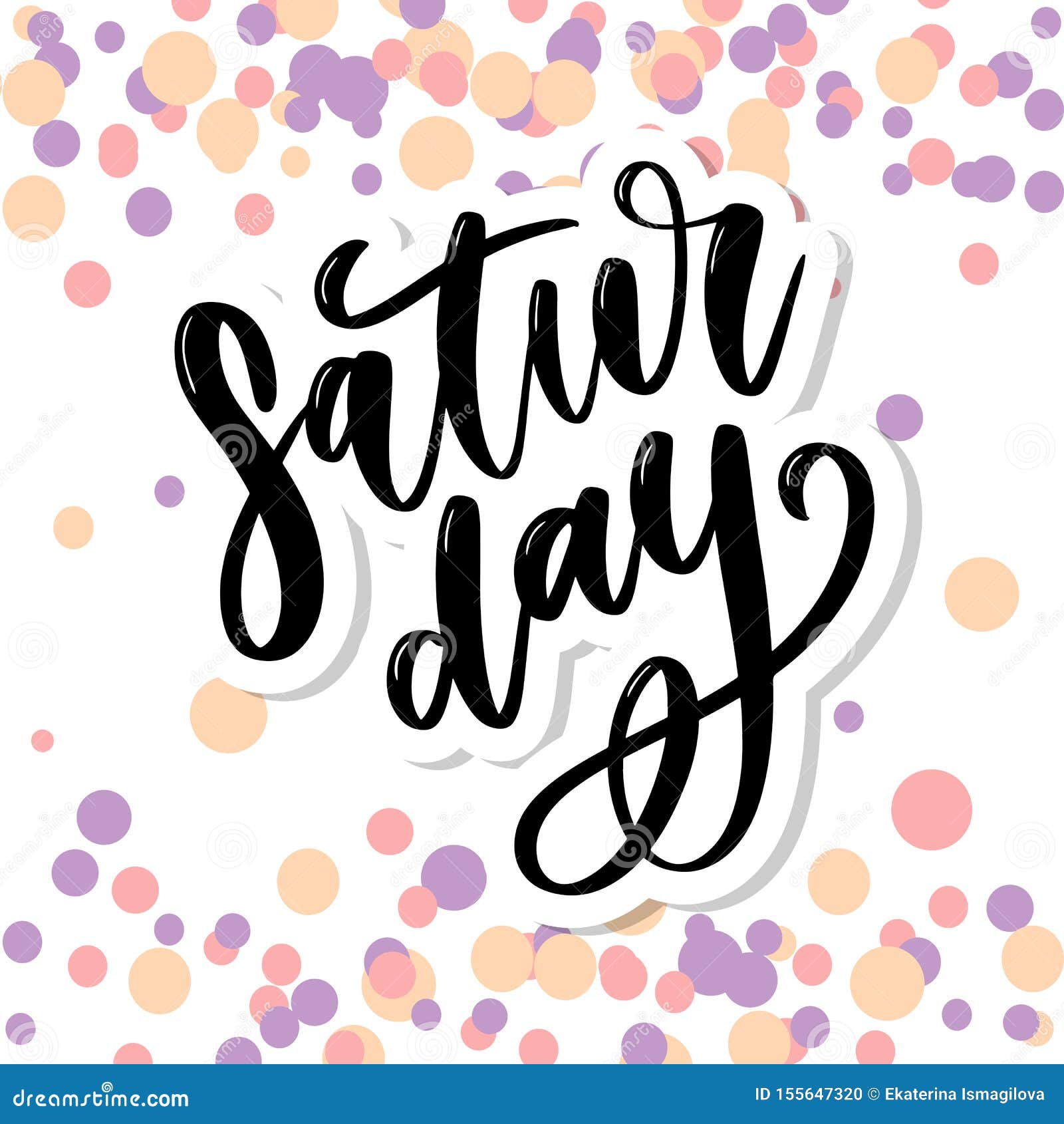 Saturday. Handwriting Font By Calligraphy. Vector Illustration On ...