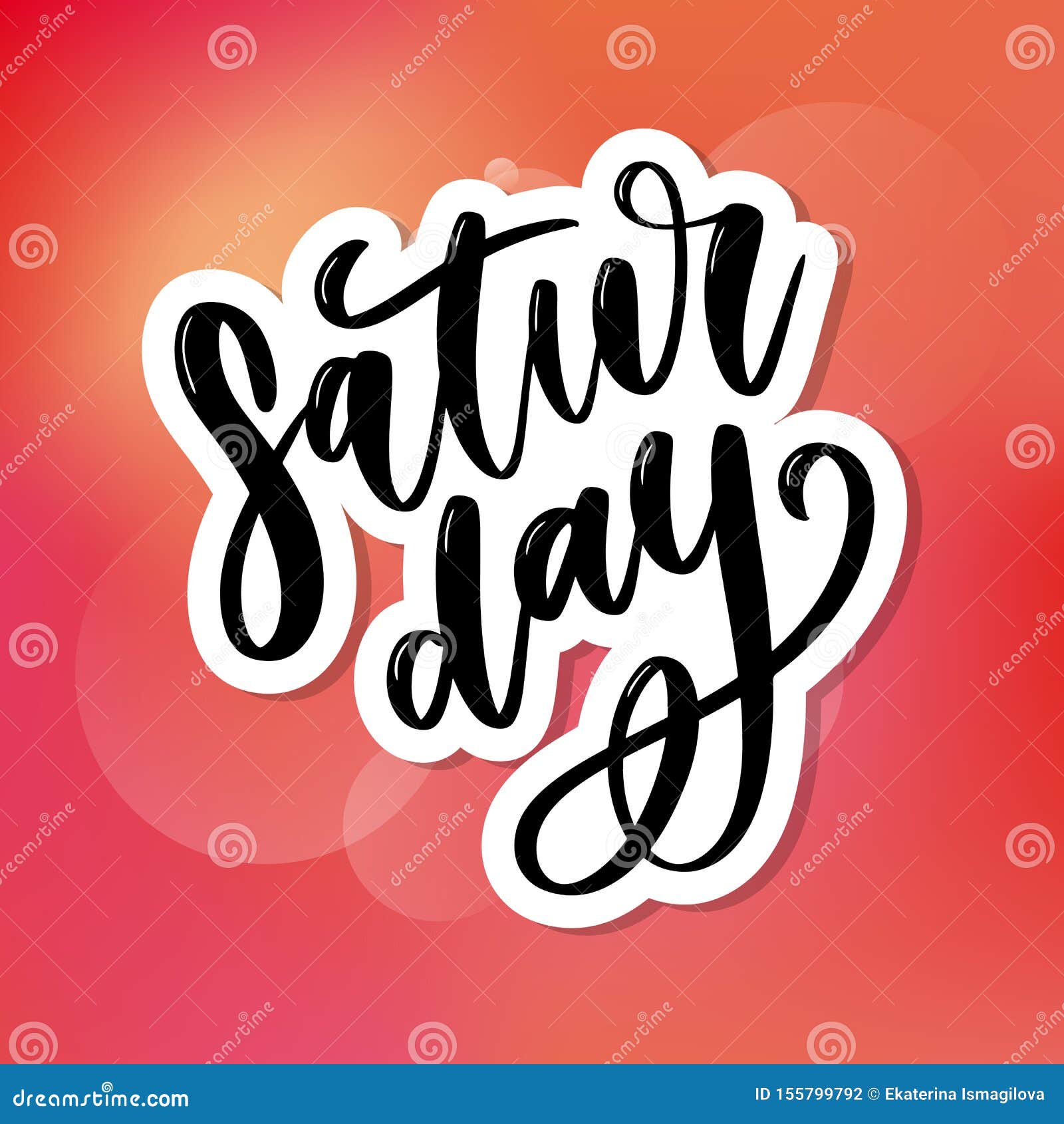 Saturday Logo Template Vector Lettering Calligraphy Text Stock ...