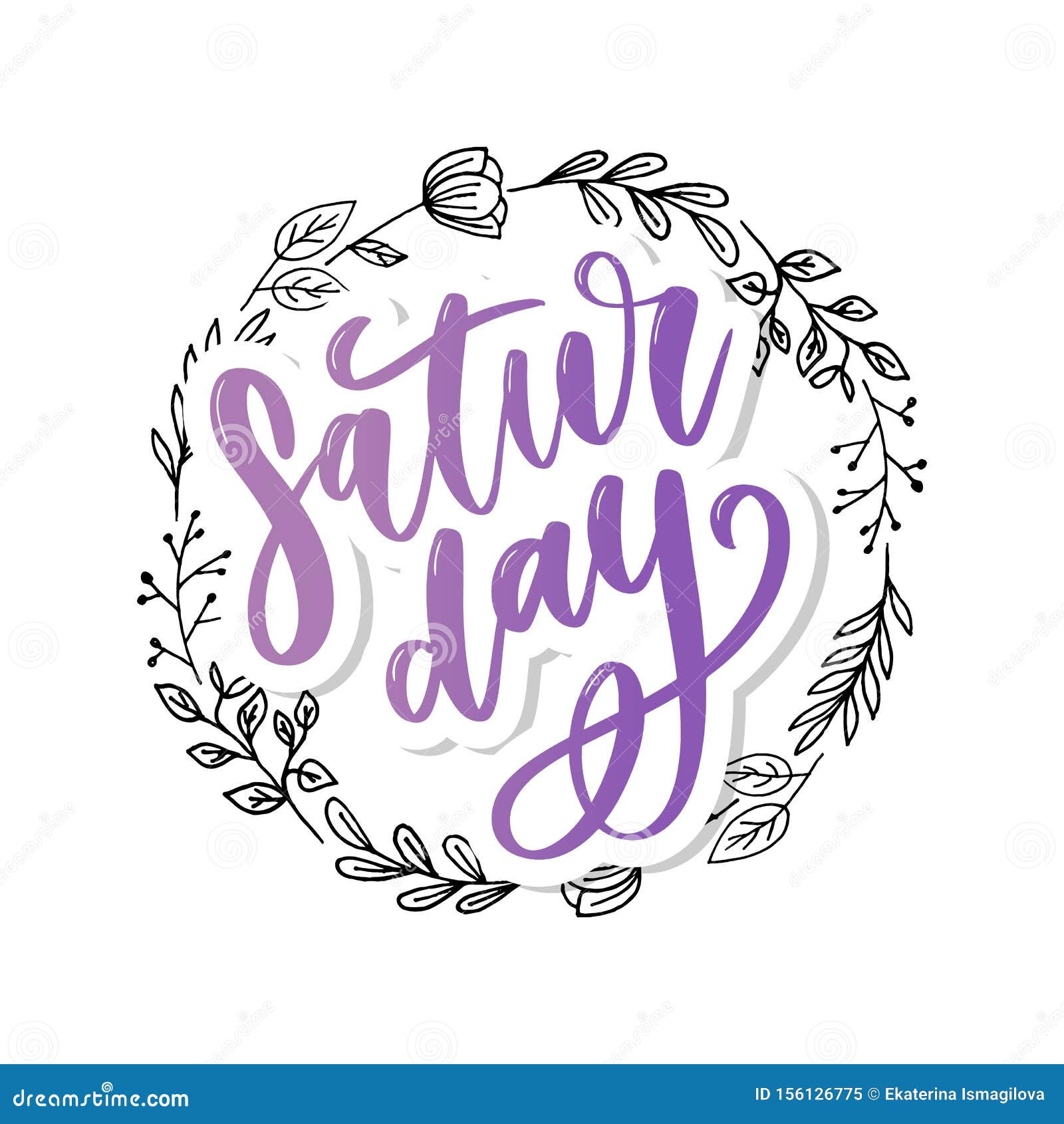 Saturday Logo Template Vector Lettering Calligraphy Text Stock ...