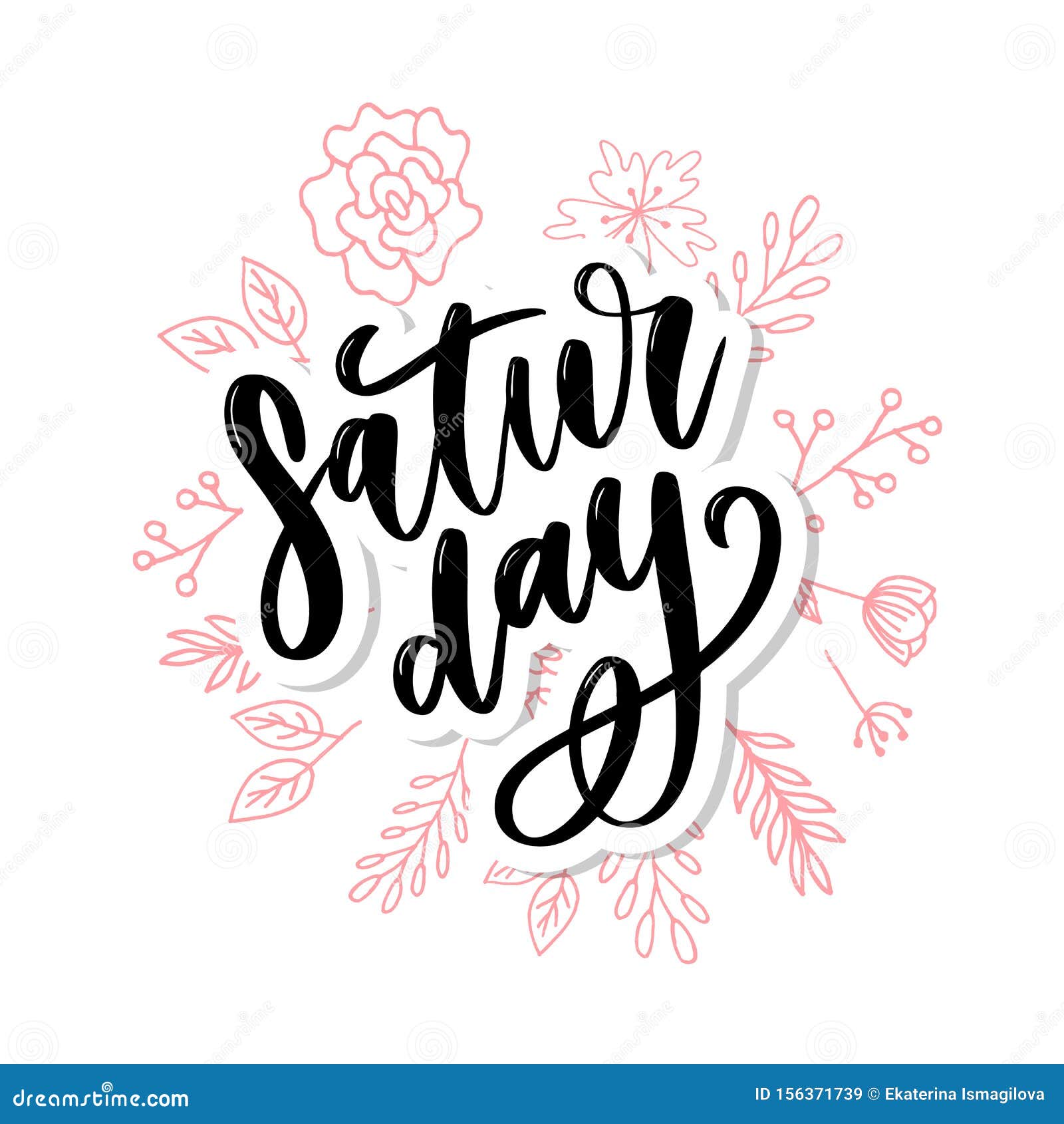 Saturday Logo Template Vector Lettering Calligraphy Text Stock ...