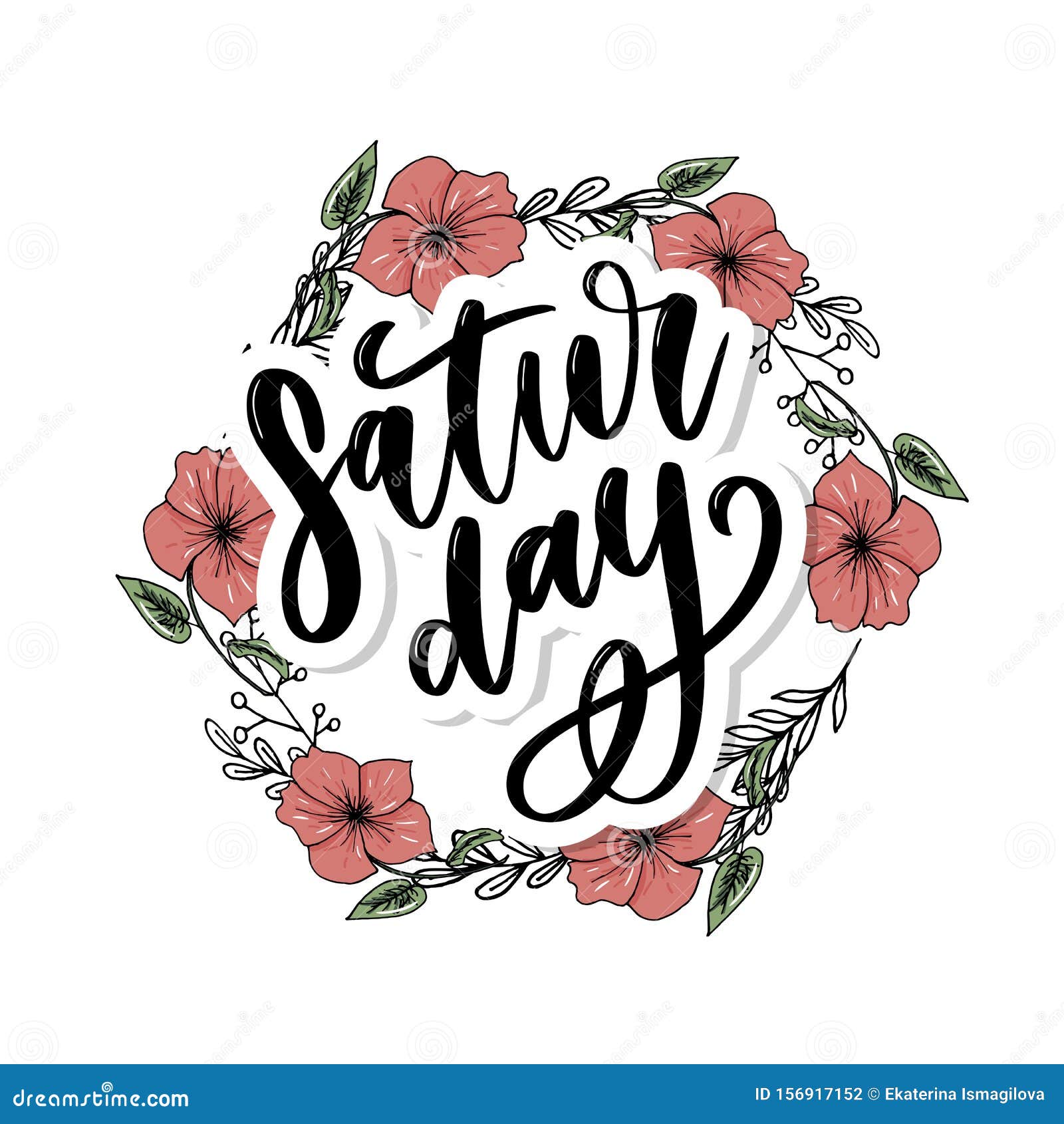 Saturday Logo Template Vector Lettering Calligraphy Text Stock ...