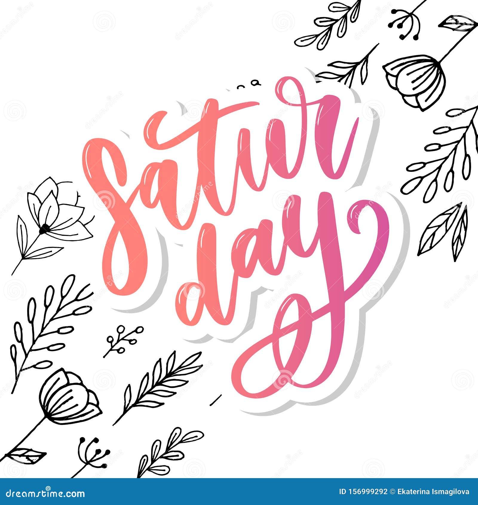 Saturday Logo Template Vector Lettering Calligraphy Text Stock ...