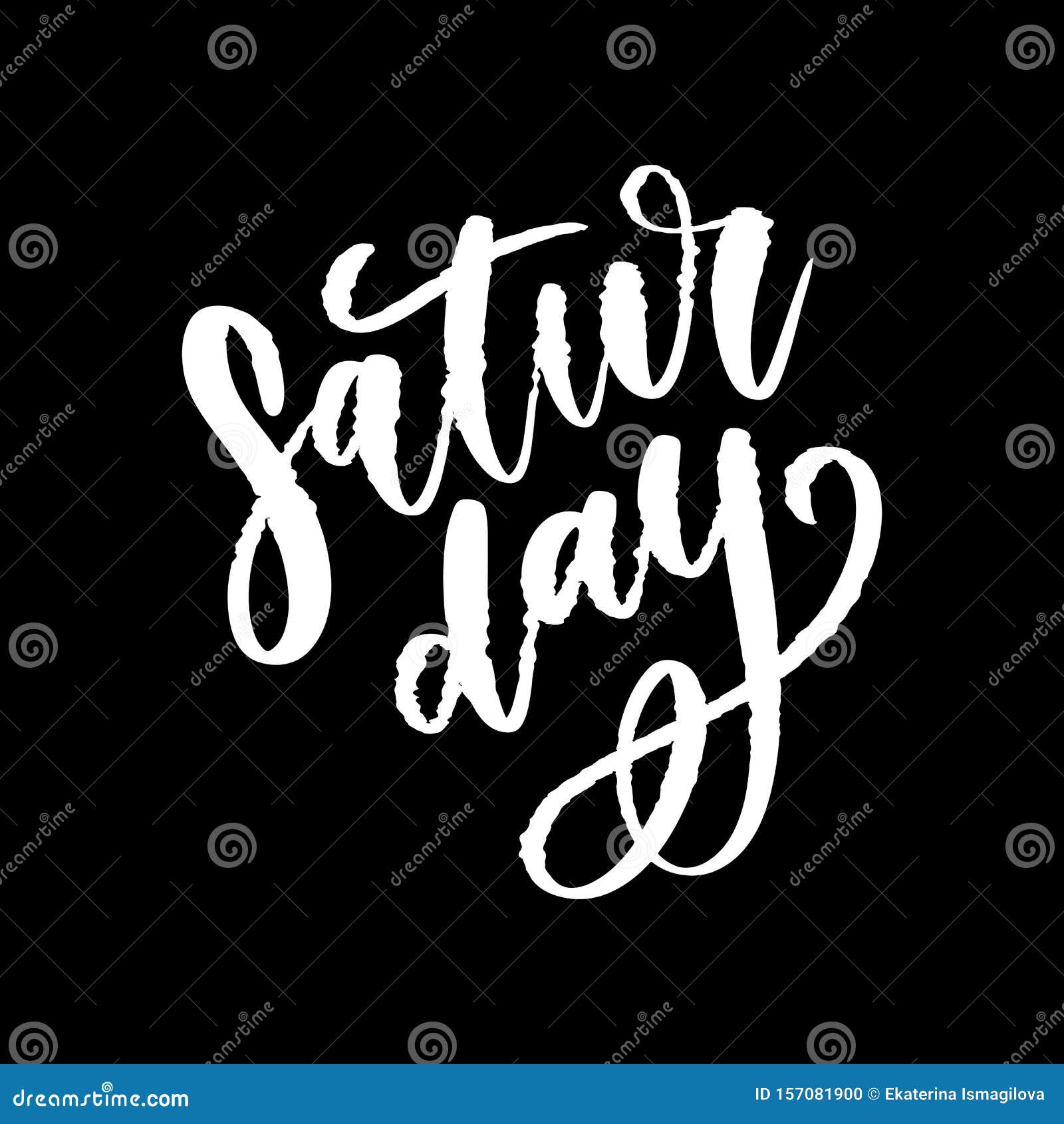 Saturday Logo Template Vector Lettering Calligraphy Text Stock ...