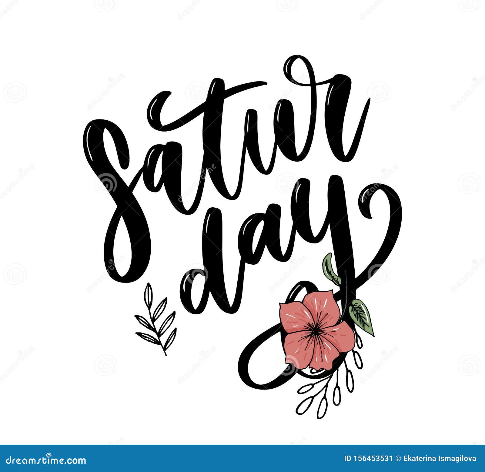 Saturday Logo Template Vector Lettering Calligraphy Text Stock ...