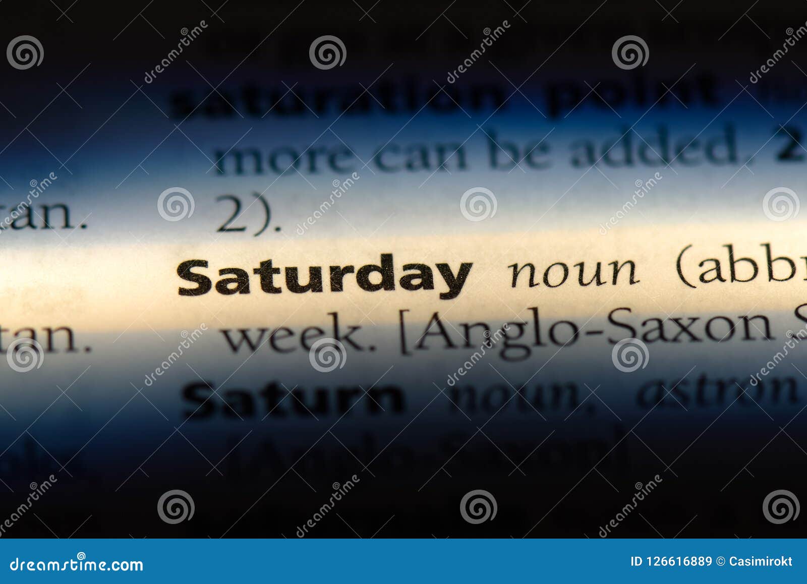 Saturday stock image. Image of definition, book, printed - 126616889