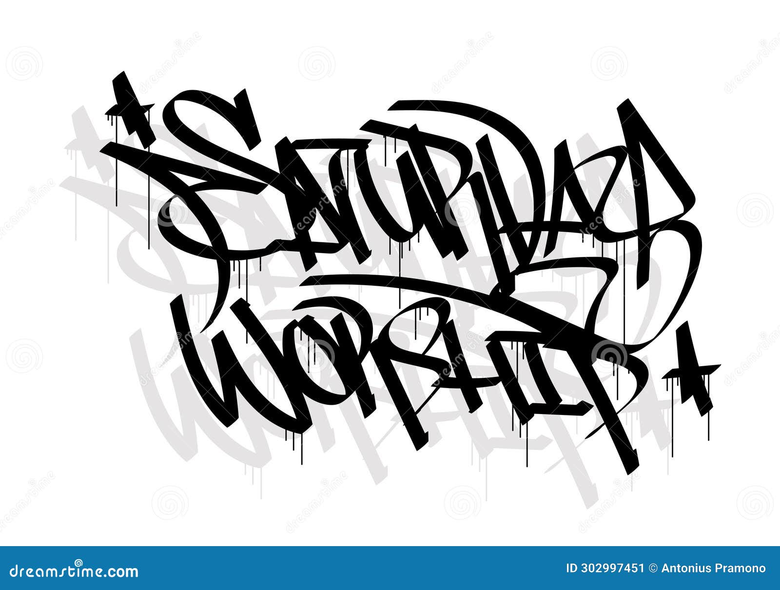 SATURDAY WORSHIP Word Graffiti Tag Style Stock Vector - Illustration of ...