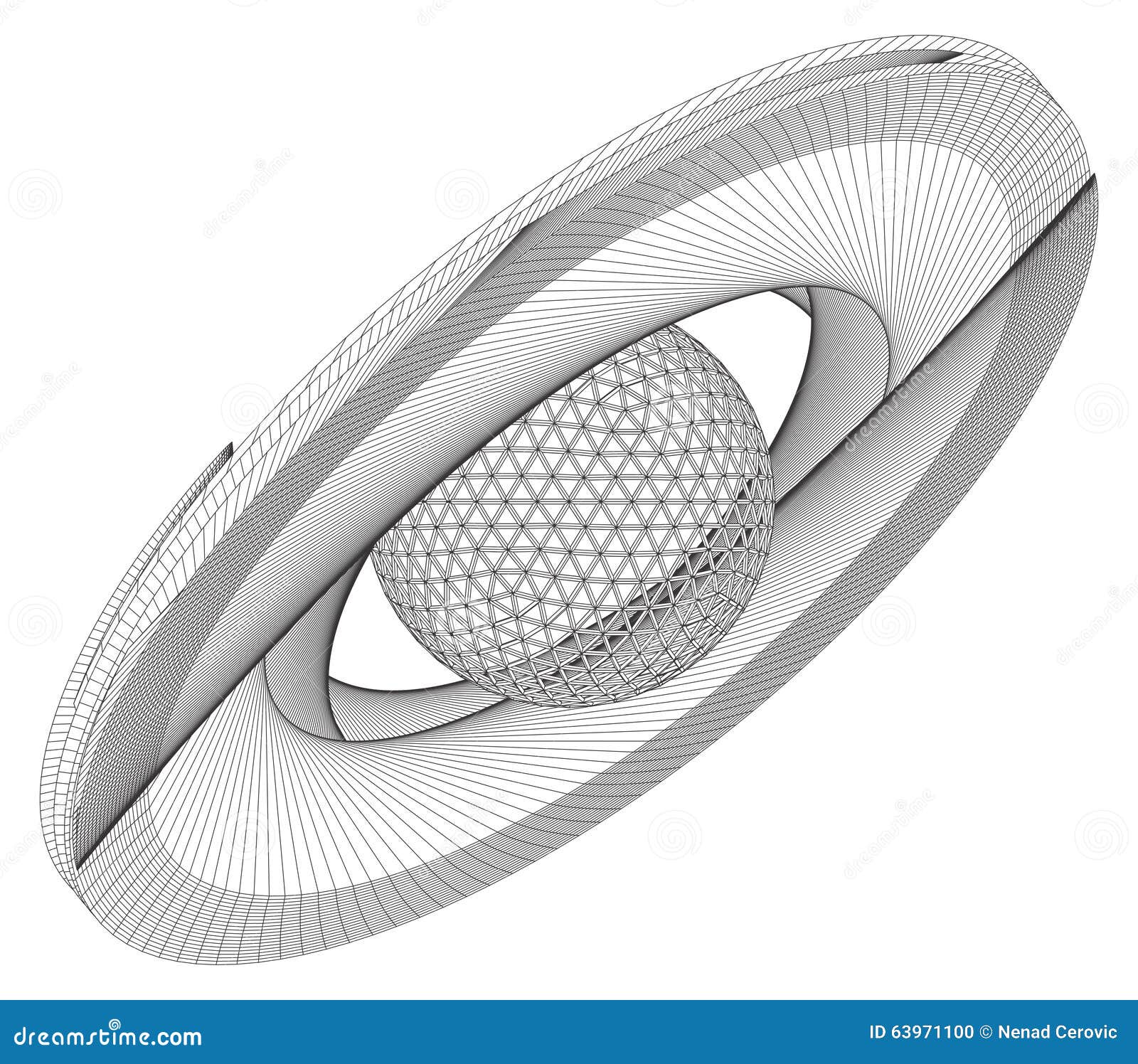 Saturn Abstract Wire Frame Surface Planet Vector Stock Vector ...