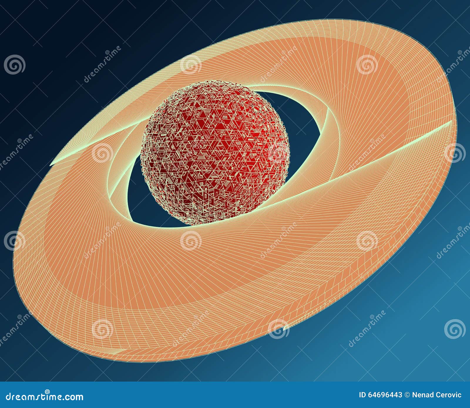 Saturn Abstract Wire Frame Surface Planet Vector Stock Illustration ...