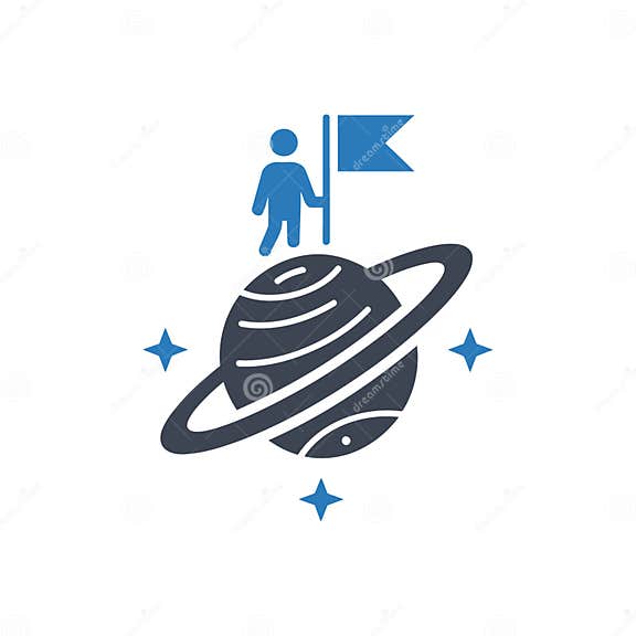 Saturn Explorer Icon stock illustration. Illustration of space - 361911898