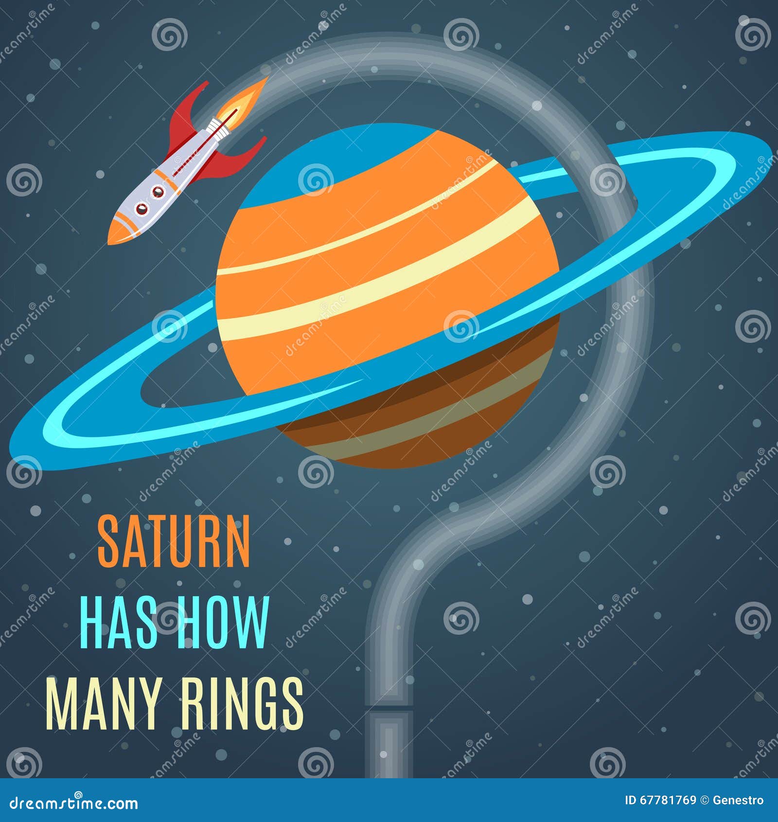 Saturn Flat Design Concept stock vector. Illustration of circle - 67781769