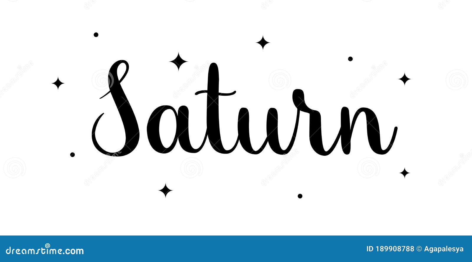 Saturn. Handwritten Name of the Planet Isolated on White Background ...
