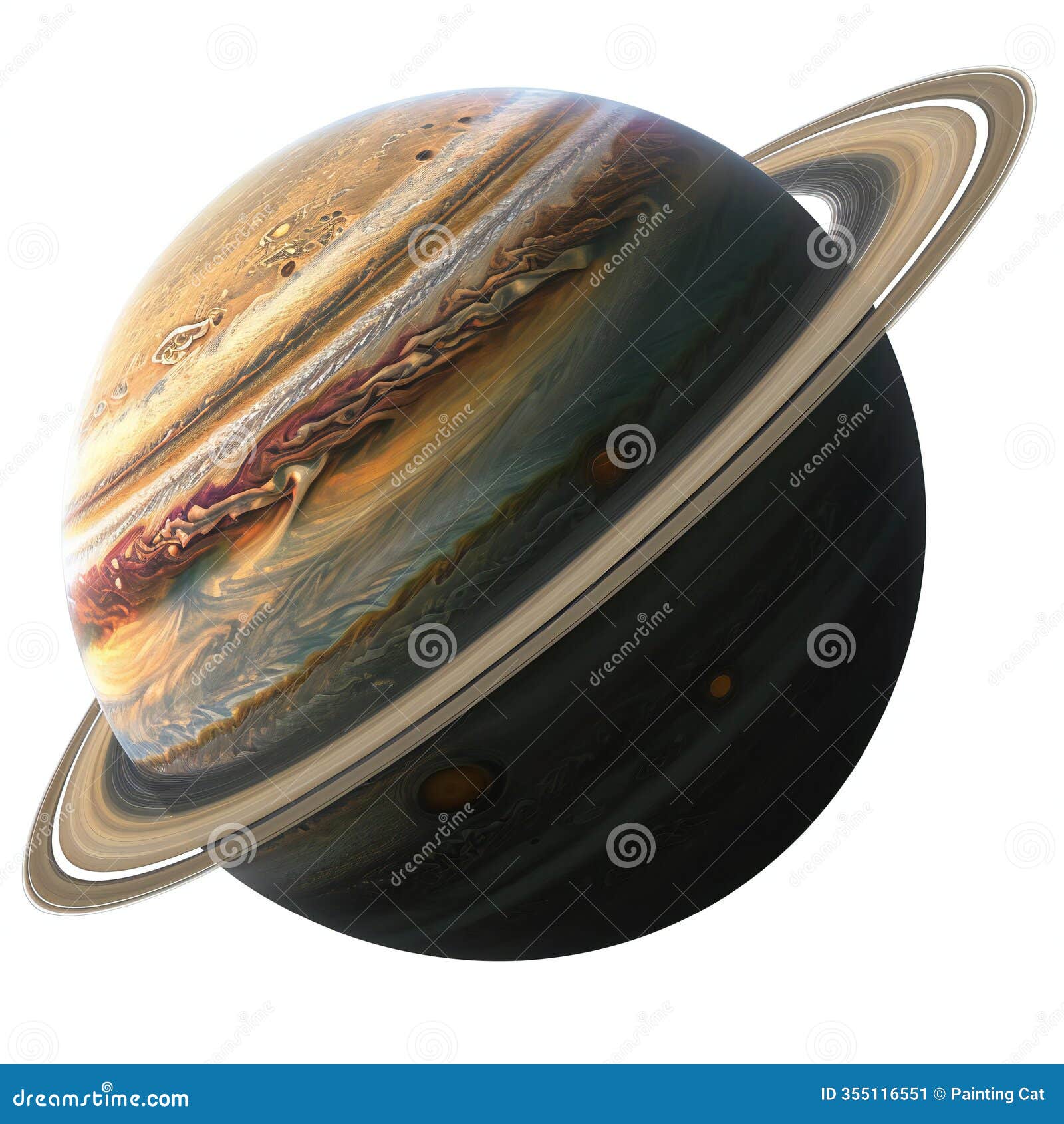 Saturn - High Resolution of a Planet in Space Stock Illustration ...
