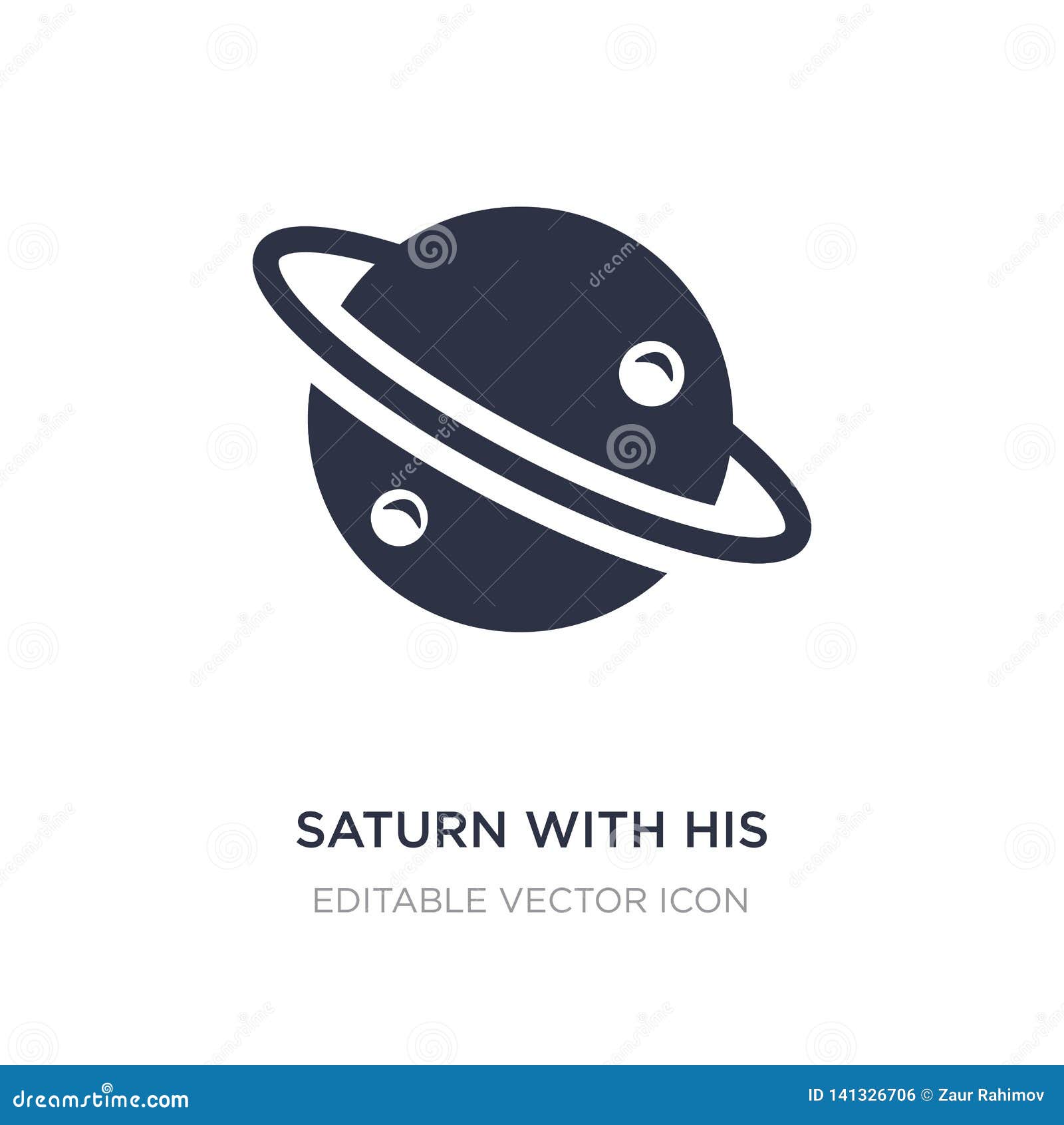 Saturn with His Ring Icon on White Background. Simple Element ...