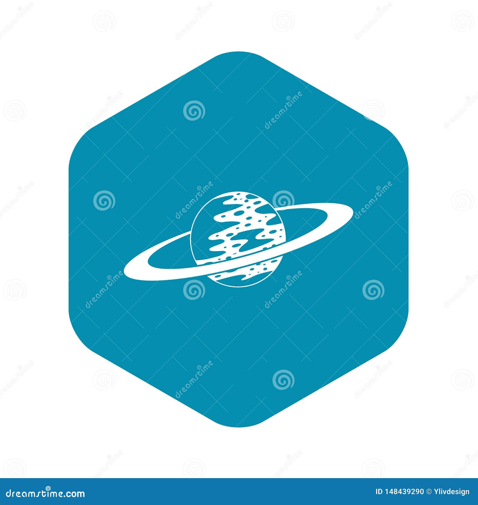 Saturn icon, simple style stock vector. Illustration of space - 148439290