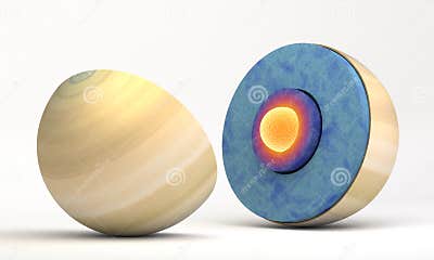 Saturn Inside Structure, 3D Concept for Illustration Stock Illustration ...