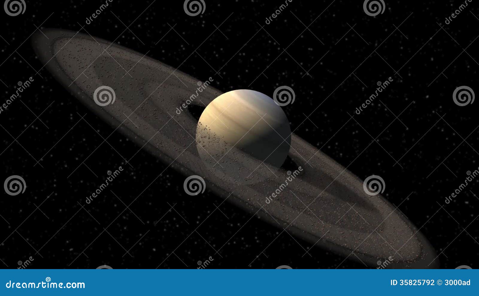 Saturn Like Planet with Asteroid Rings Stock Video Footage - Video of ...