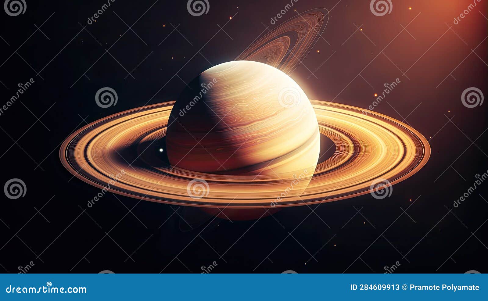 Saturn and the Milky Way in the Universe. Generative Ai Stock ...