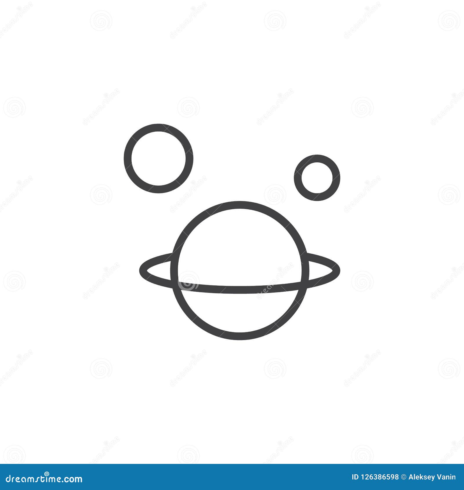 Saturn outline icon stock vector. Illustration of satellite - 126386598