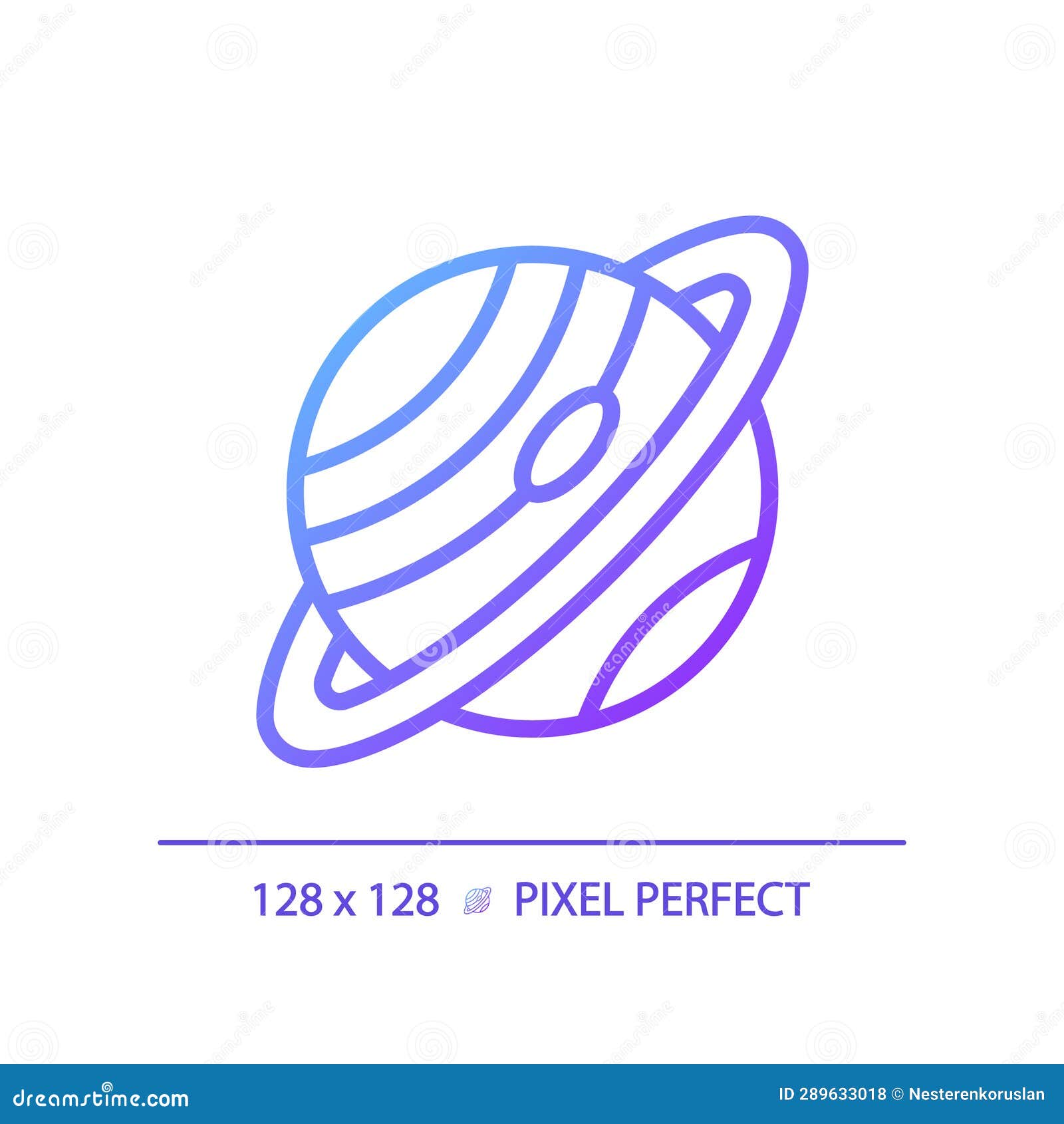 Saturn Pixel Perfect Gradient Linear Vector Icon Stock Illustration ...