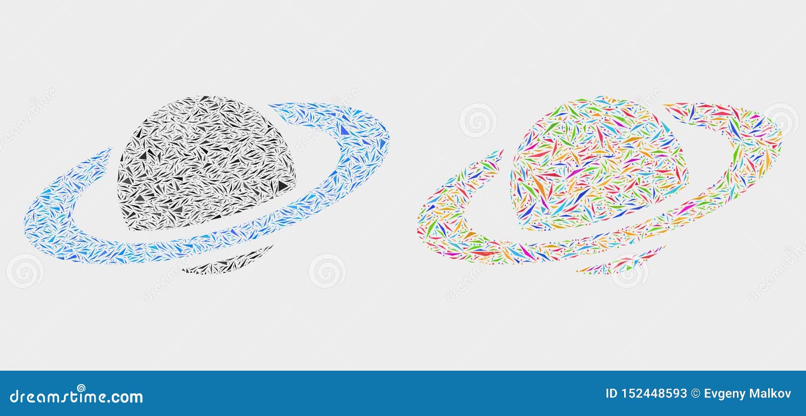 Vector Saturn Planet Mosaic Icon of Triangle Items Stock Vector ...