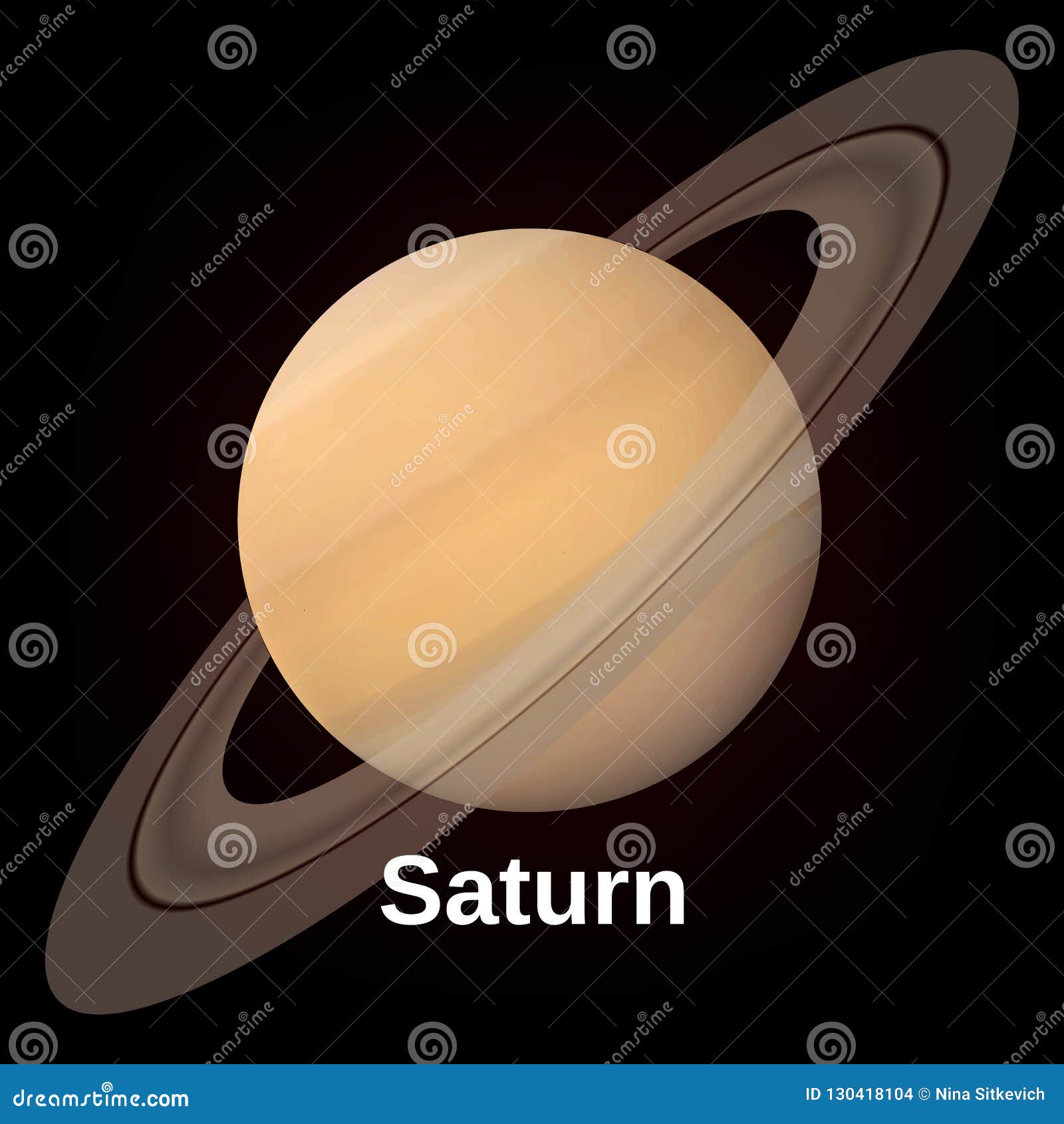 Saturn Planet Icon, Realistic Style Stock Vector - Illustration of ...