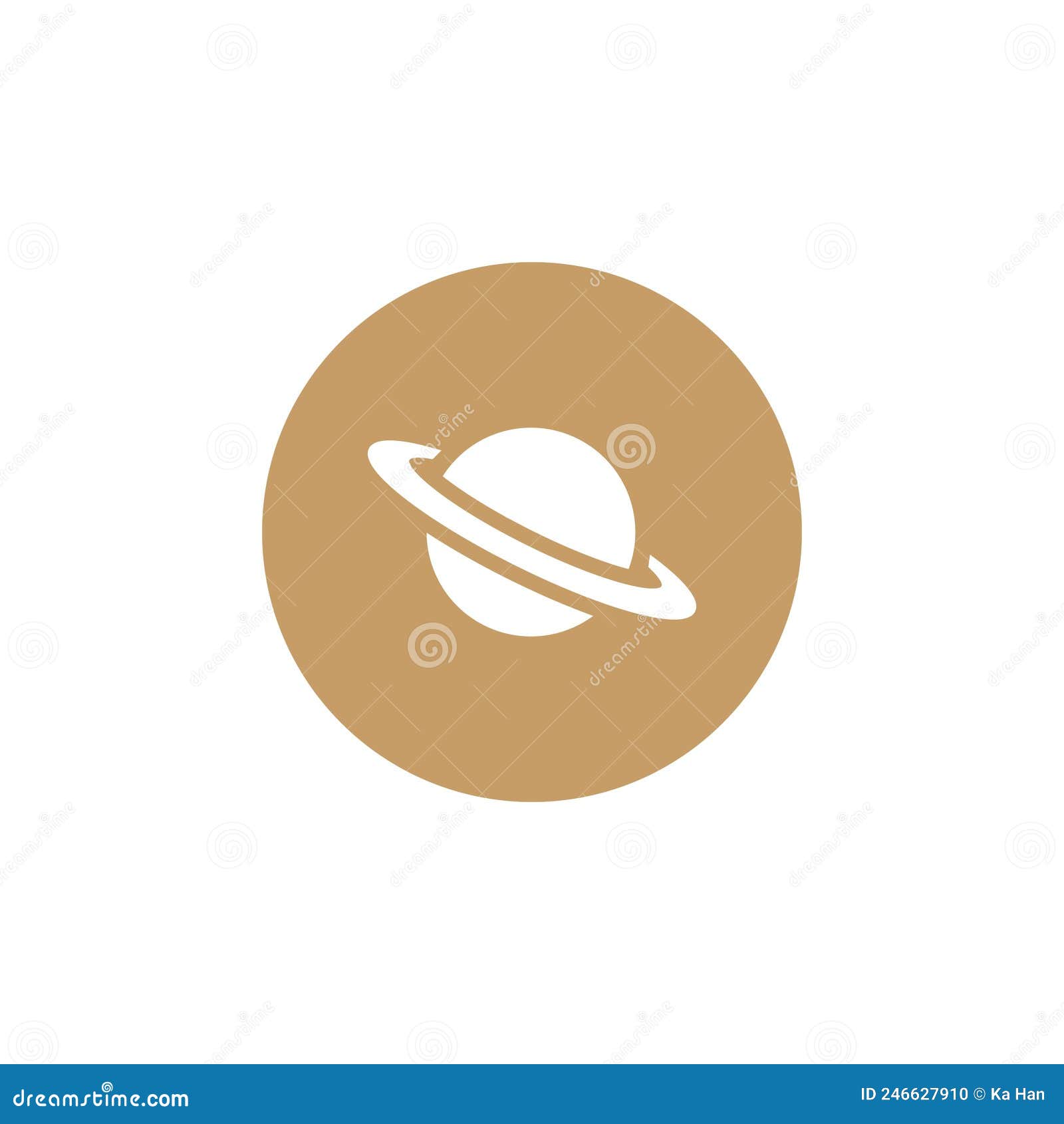 Saturn Planet Icon Vector in Circle Shape Stock Vector - Illustration ...