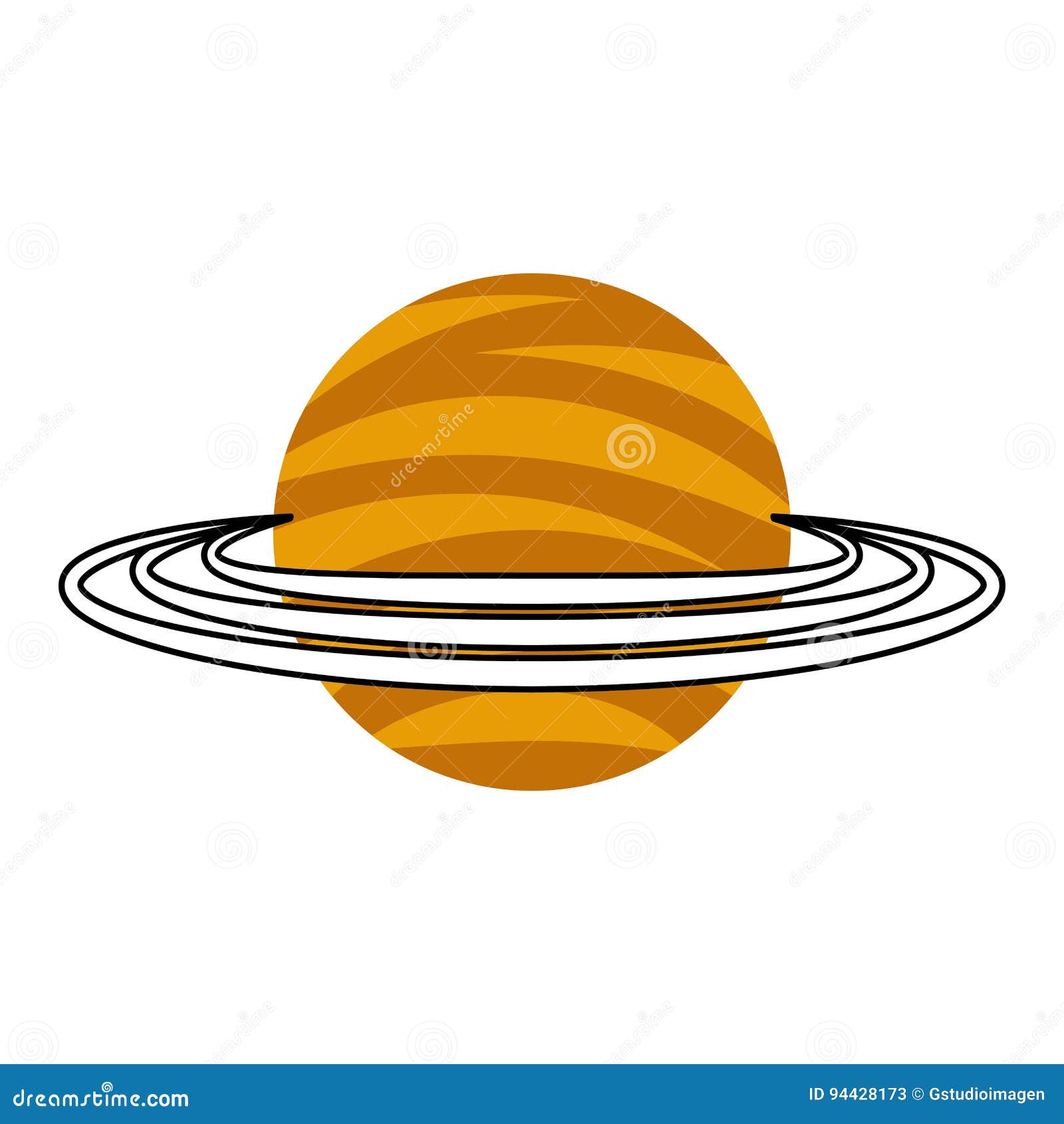 Saturn Planet Isolated Icon Stock Vector - Illustration of circle ...