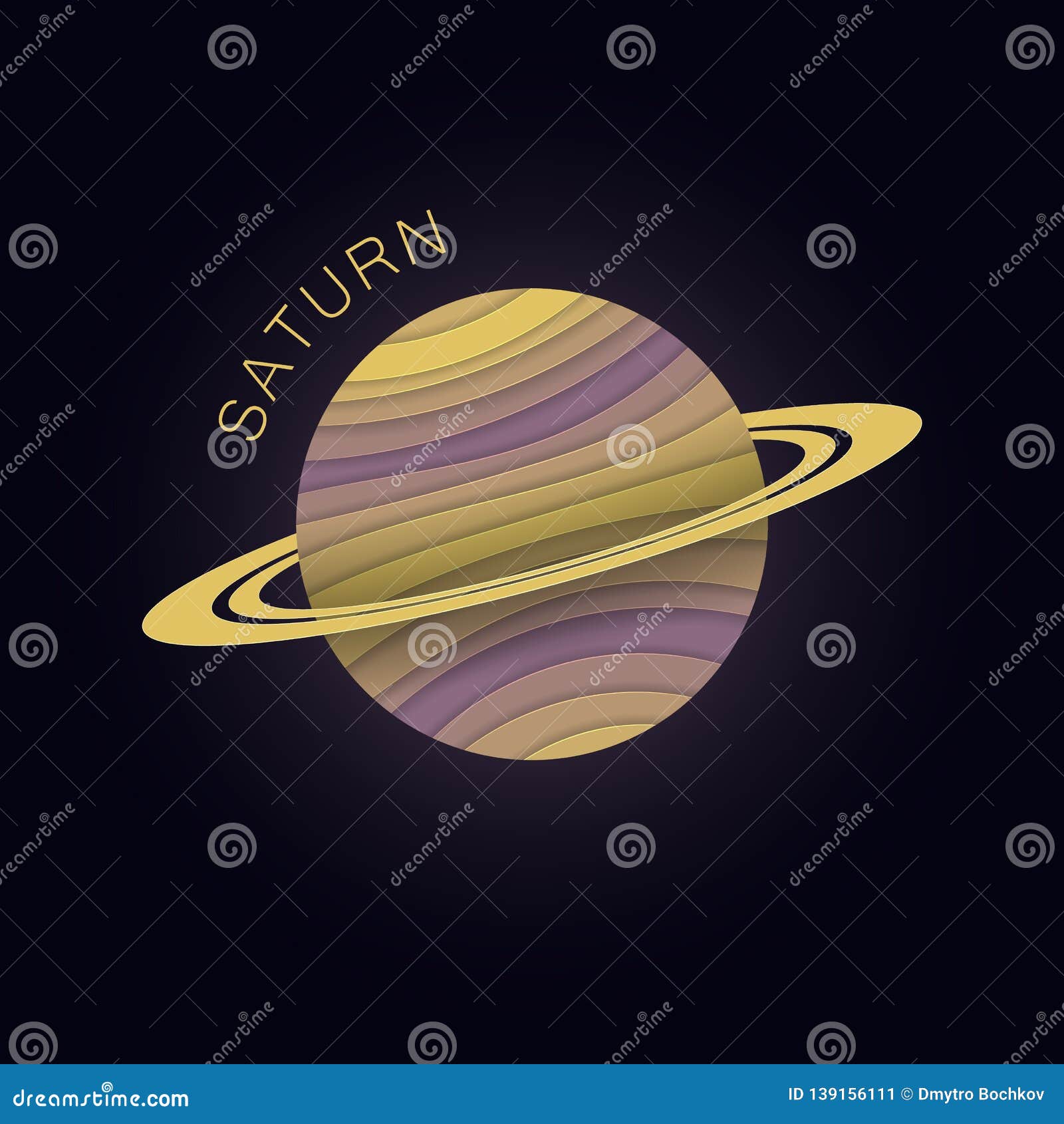 Saturn. Planet in Paper Cut Style Stock Vector - Illustration of paper ...