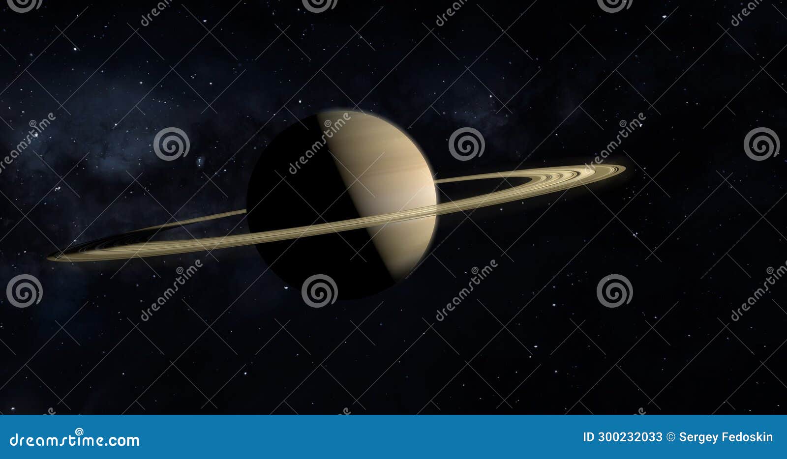 Saturn Planet with Rings in Outer Space among Stars Stock Illustration ...