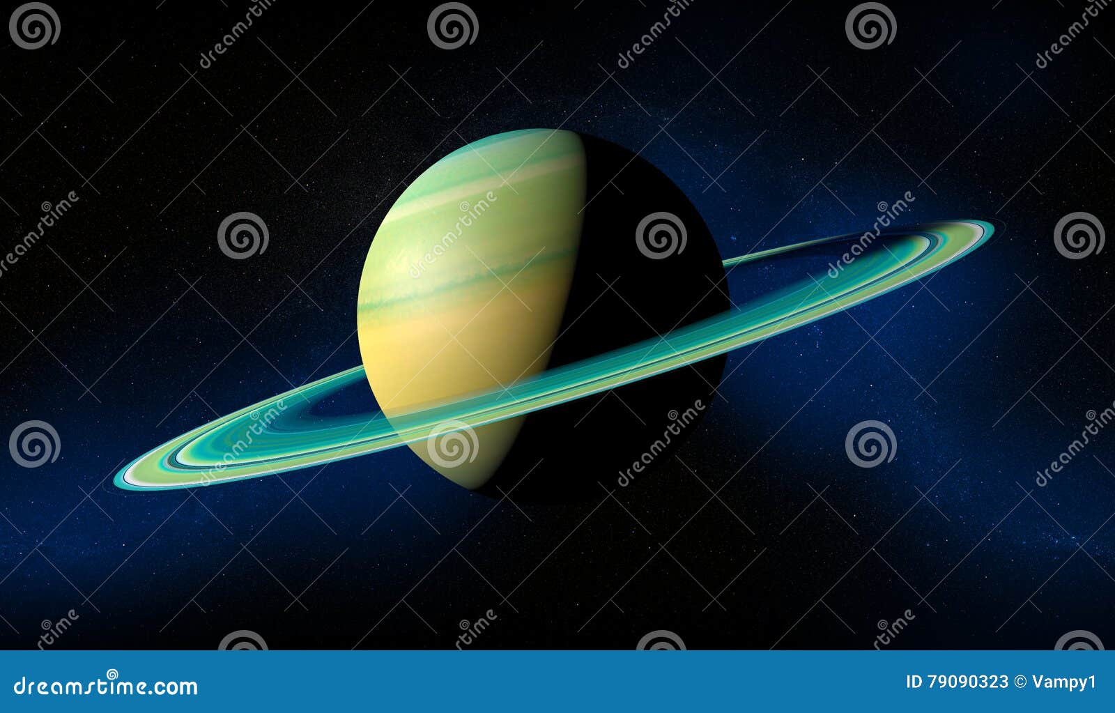 Saturn Planet with Rings. Space View Stock Illustration - Illustration ...