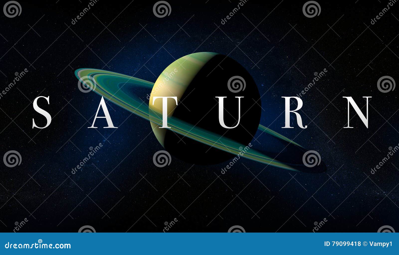 Saturn Planet with Rings. Space View Stock Illustration - Illustration ...