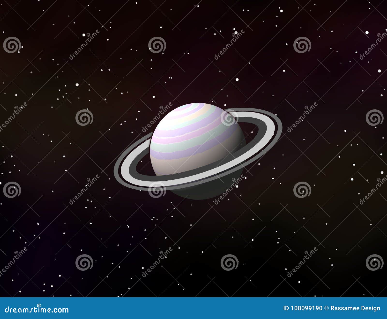 Saturn Planet in Solar System Graphic Design Stock Illustration ...