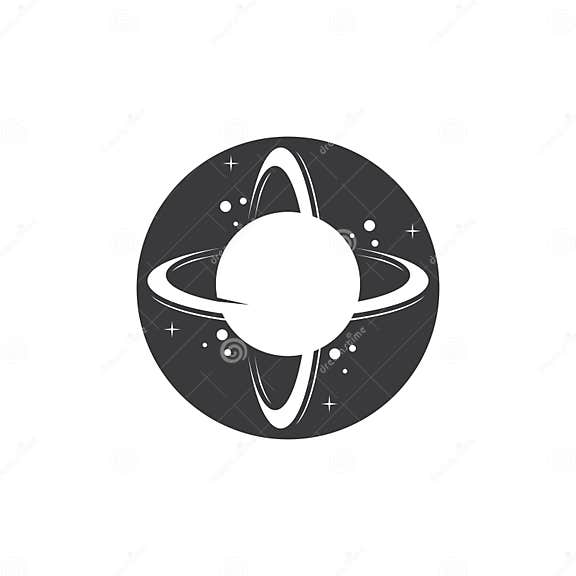 A Saturn Planet Symbol Vector Illustration Stock Illustration ...