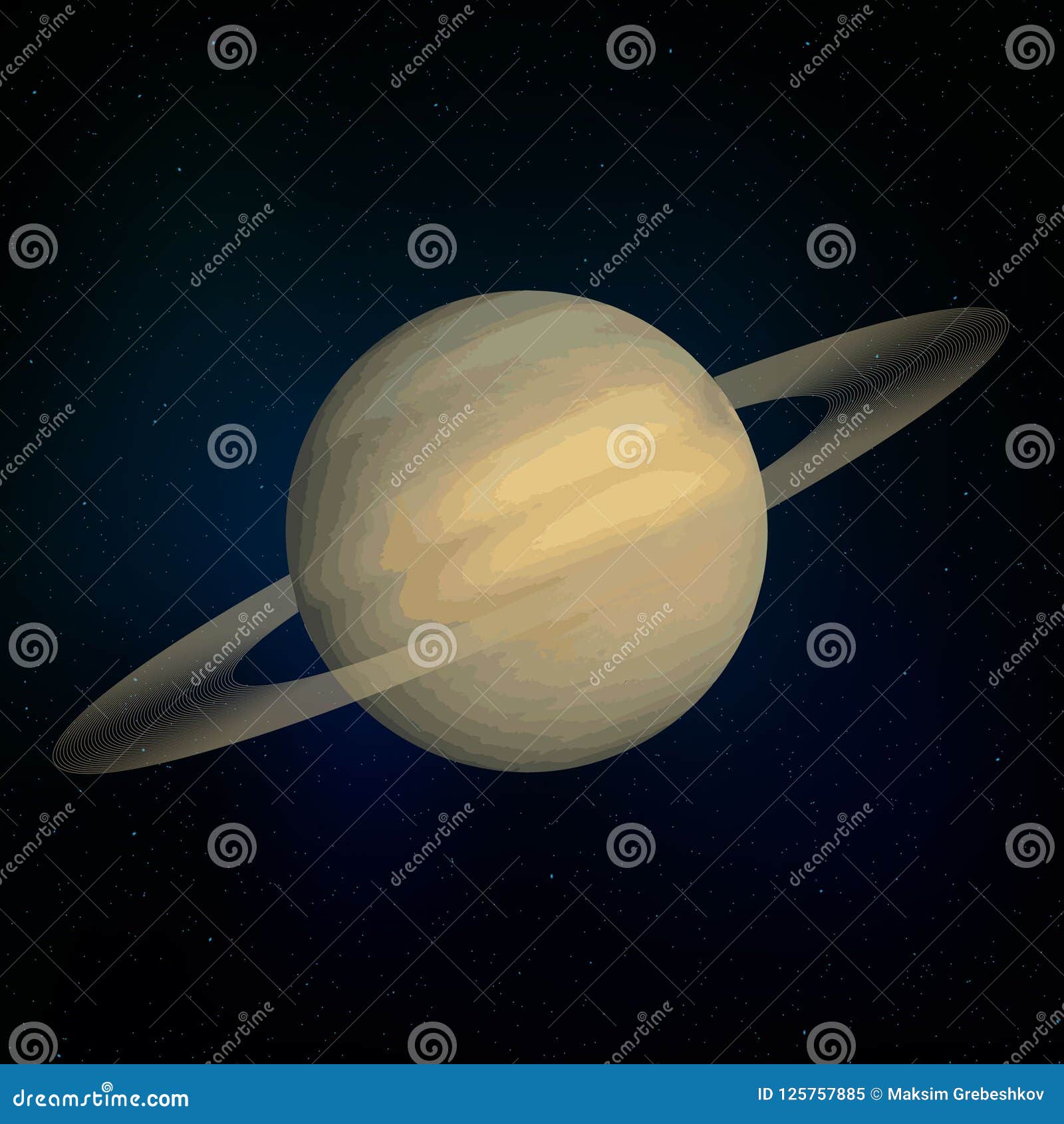 Saturn realistic Planet stock vector. Illustration of elements - 125757885
