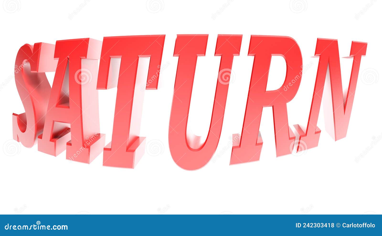 SATURN Red Write on White Background - 3D Rendering Illustration Stock ...