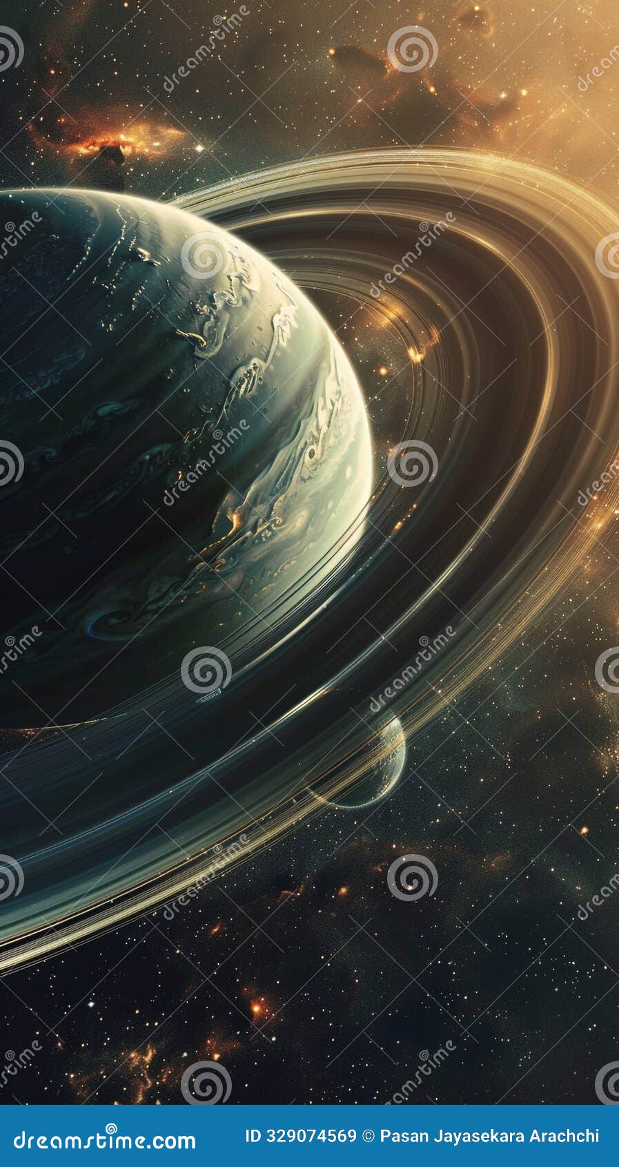 Saturn s Rings in Space stock illustration. Illustration of solar ...