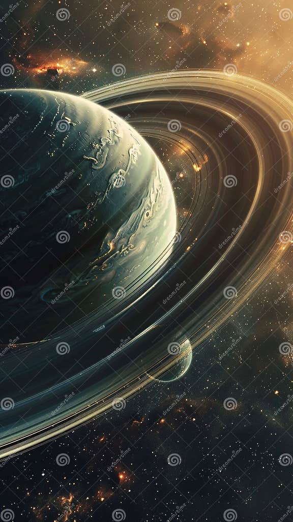 Saturn s Rings in Space stock illustration. Illustration of solar ...
