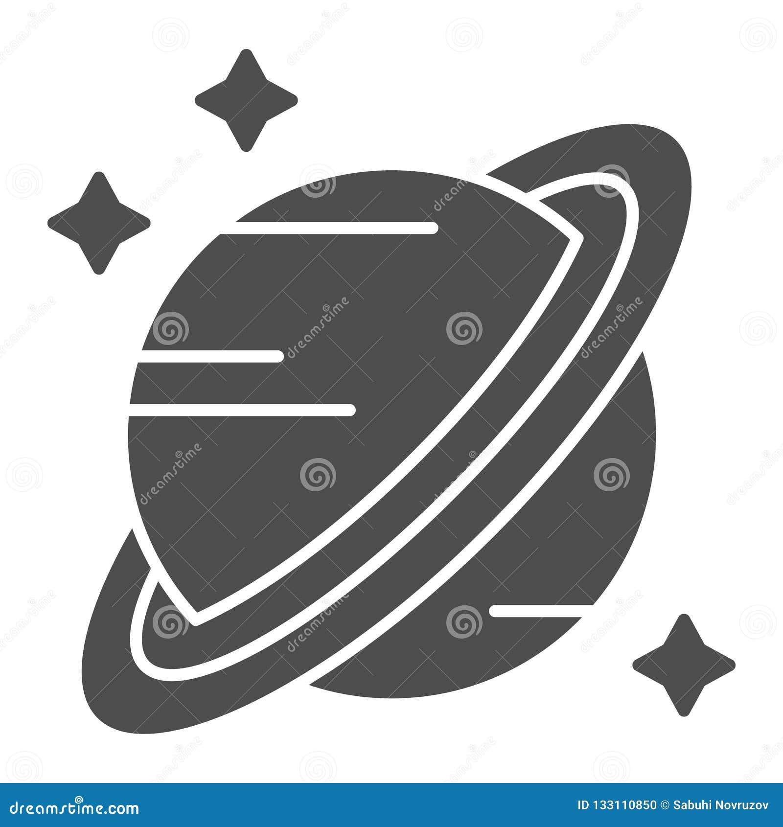 Saturn Solid Icon. Planet Vector Illustration Isolated on White Stock ...