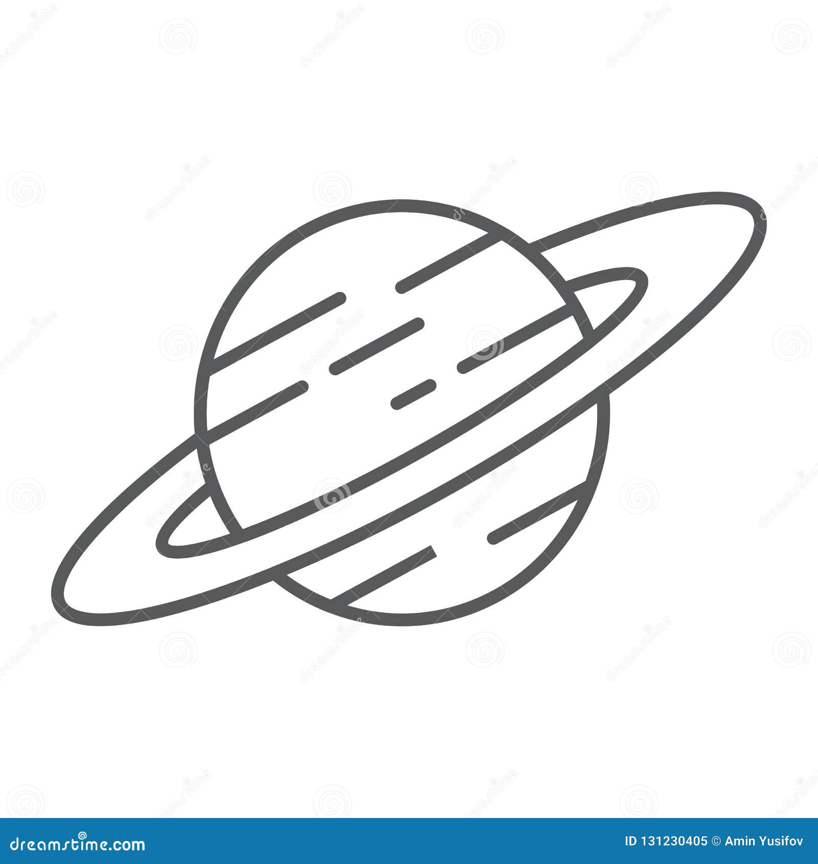 Saturn Thin Line Icon, Astronomy and Space, Planet Sign, Vector ...