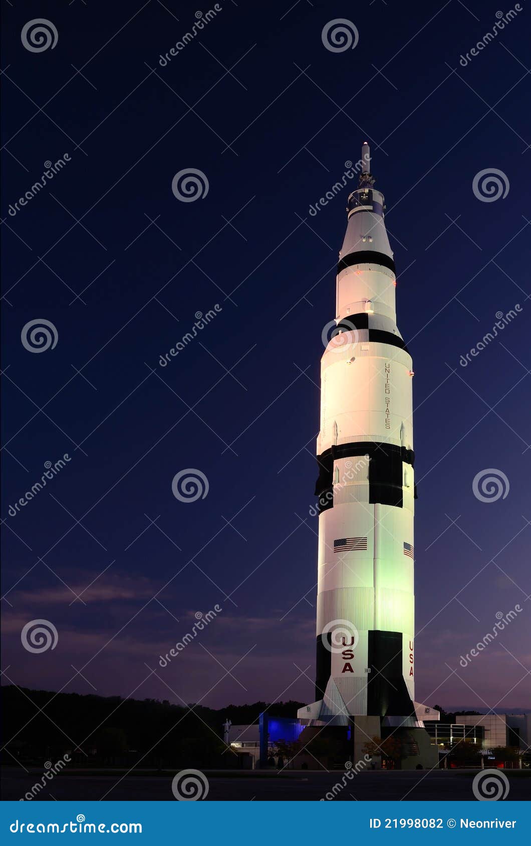 Saturn V in the Nightlights Editorial Photography - Image of spacecraft ...