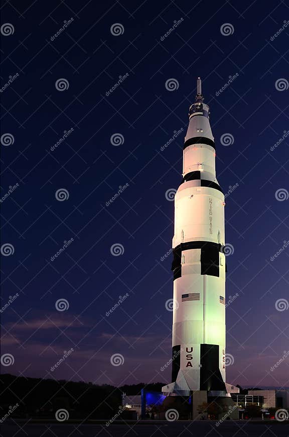 Saturn V in the Nightlights Editorial Photography - Image of spacecraft ...