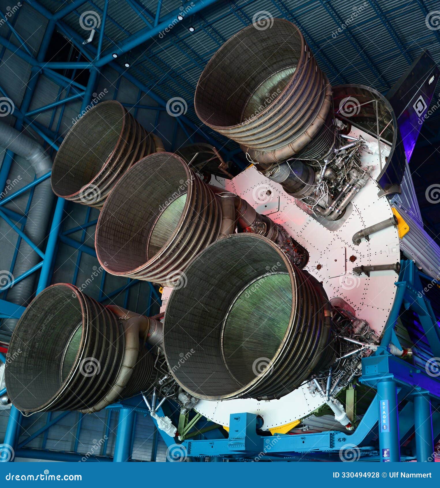Saturn V Rocket Engine in Kennedy Space Center, Florida Stock Photo ...