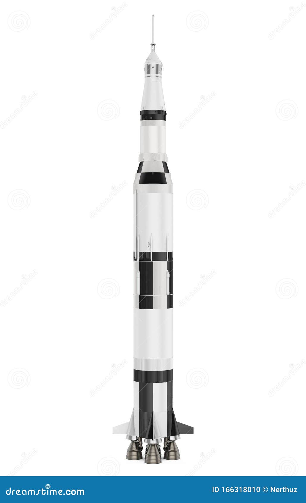 Saturn V Rocket Isolated stock illustration. Illustration of apollo ...