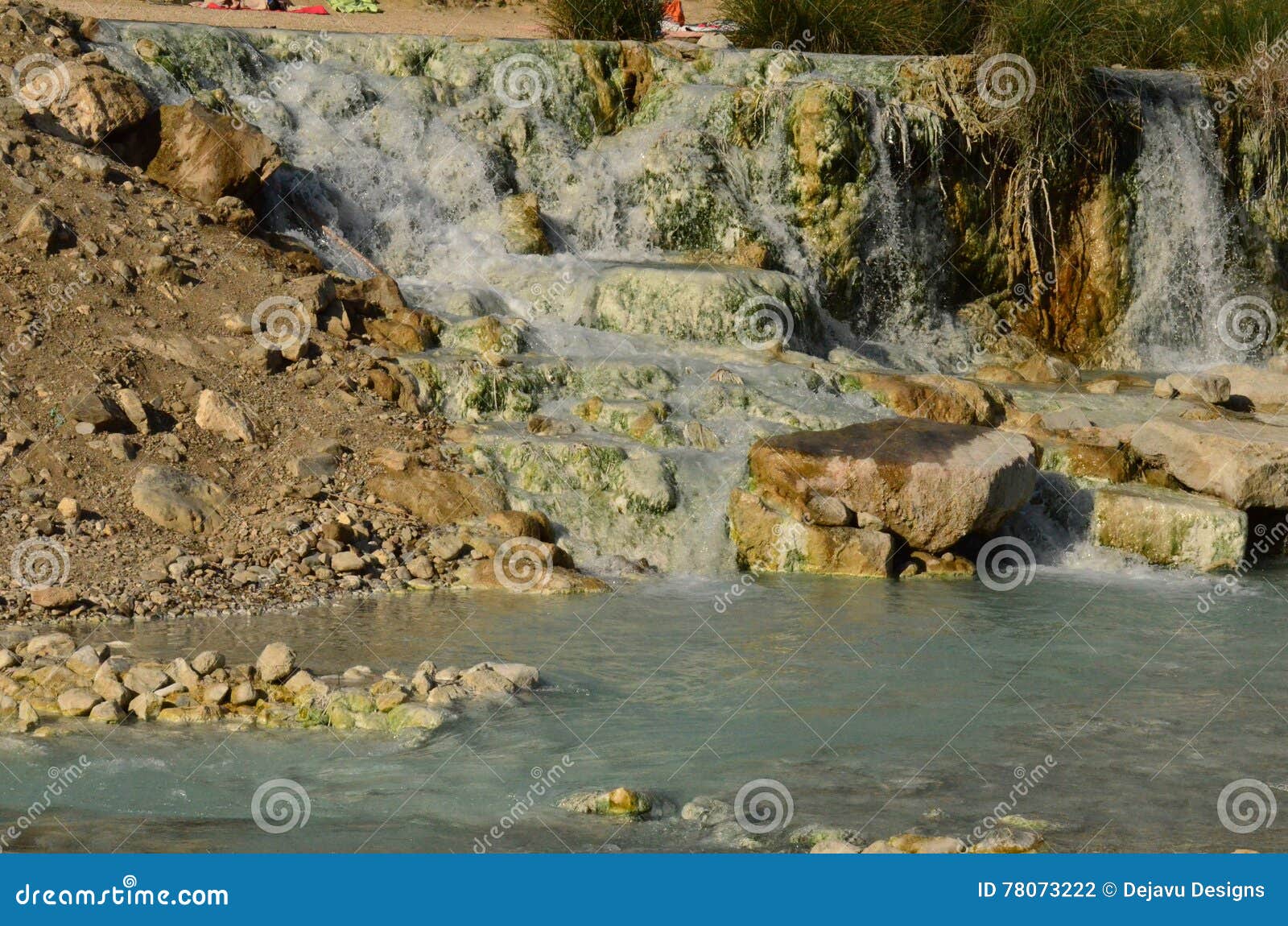 Saturnia Thermal Springs in Italy Stock Photo - Image of waterfalls ...