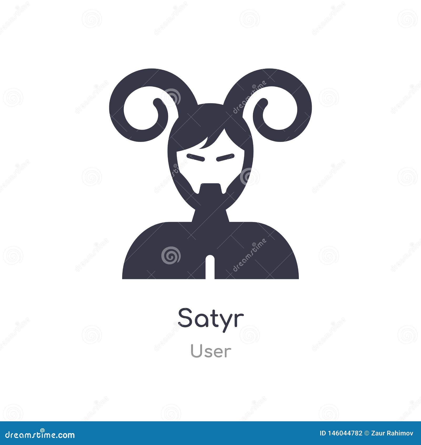 Satyr Icon Vector Isolated On White Background, Satyr Sign , Col ...